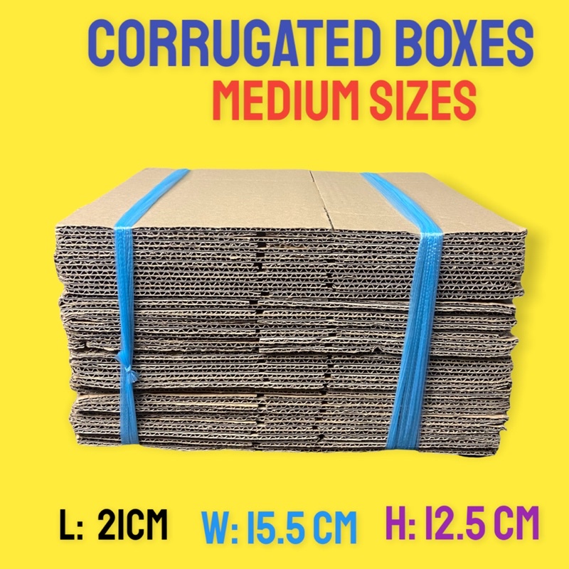 Corrugated Boxes (Medium sizes) 25pcs per Pack | Shopee Philippines