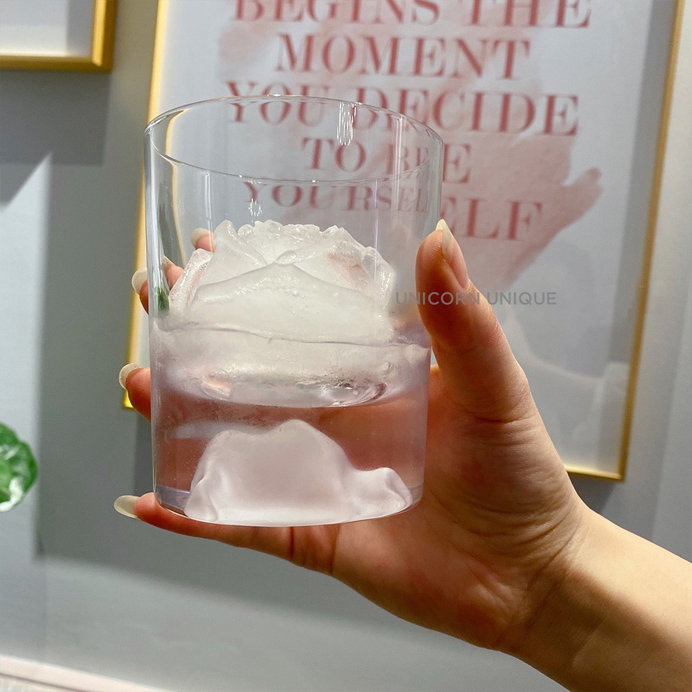 Whiskey rose ice cube mold rose large round ice hockey silicone mold ...