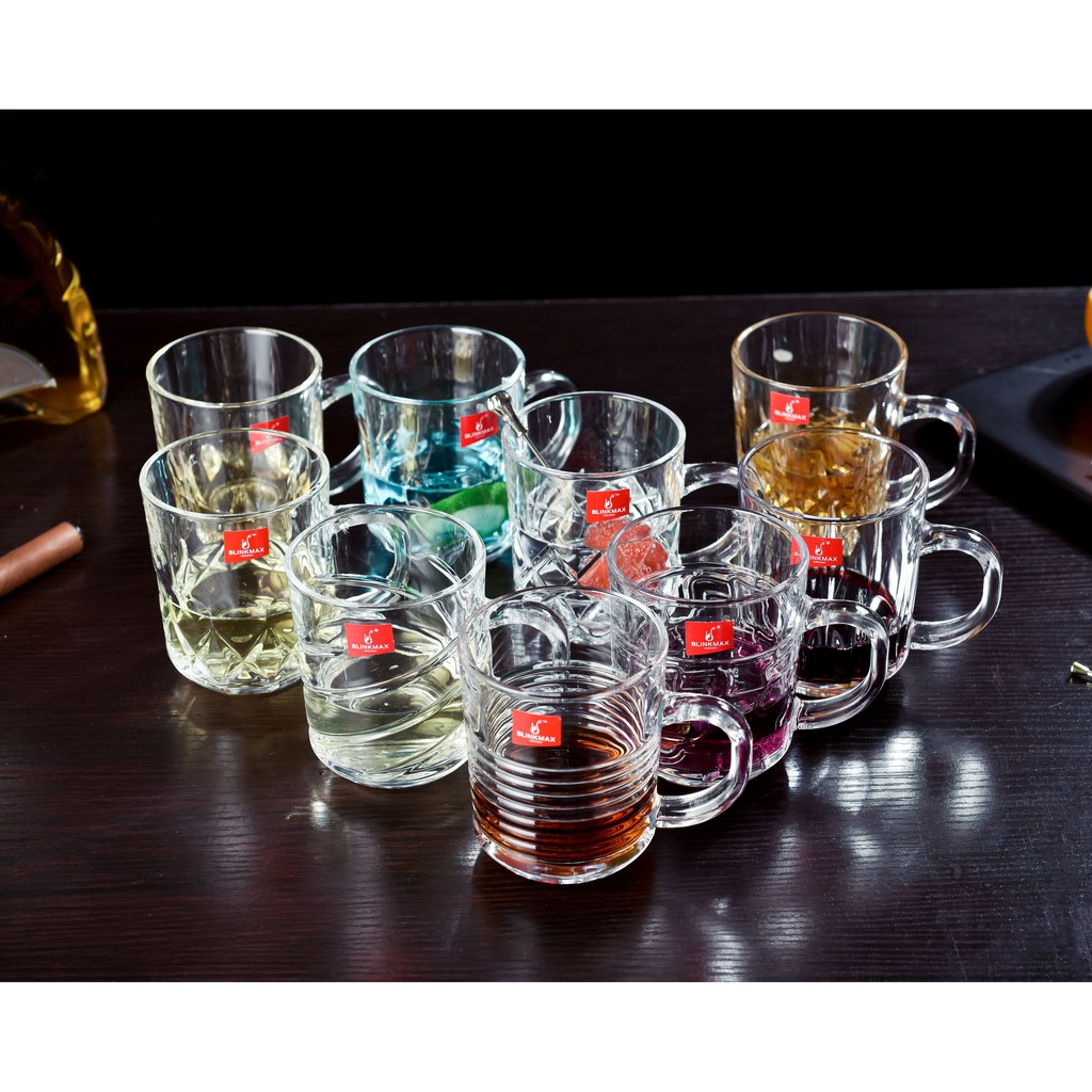 BLinkMax Handle Glass Diamond Milk Cup/Beer Cup Tea Cup Water Cup ...