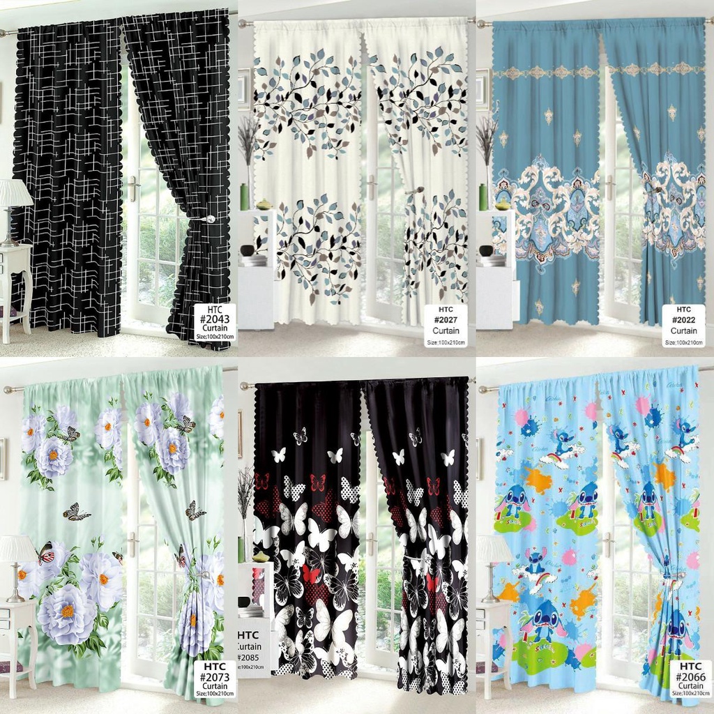 COD Plain Curtain on Sale Purple Black 210*100cm 1PC New Kurtina ...