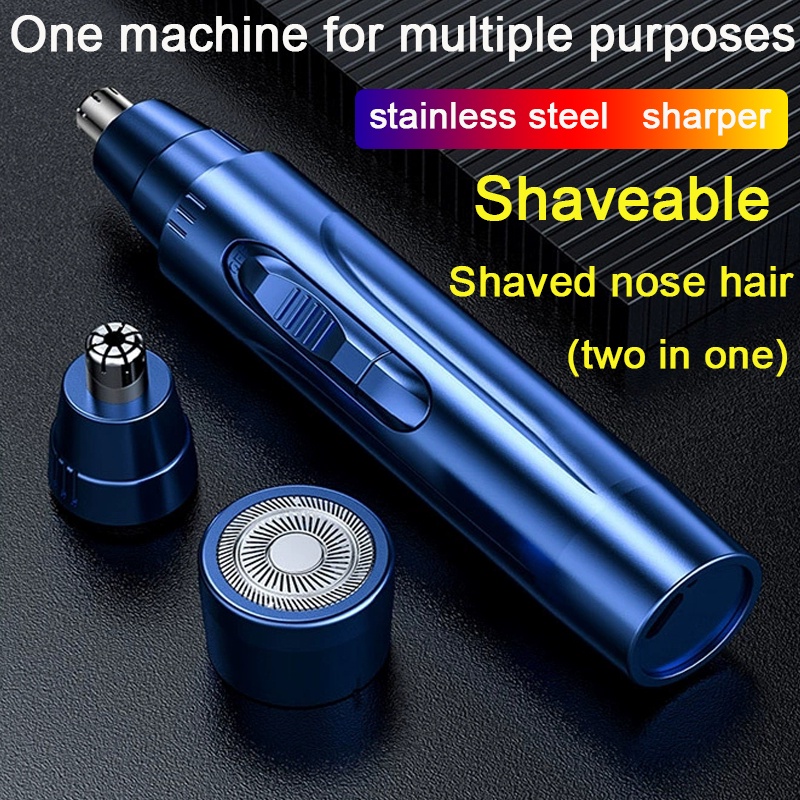 2-in-1 Electric Nose Hair Trimmer USB Rechargeable Men's Mini Nose Hair ...
