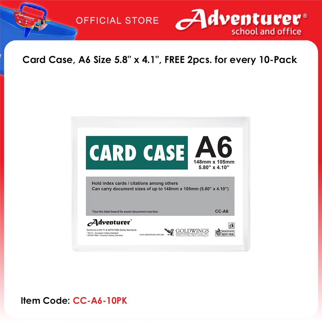 Adventurer Card Case, A6 Size 5.8" x 4.1", FREE 2pcs. for every 10-Pc ...