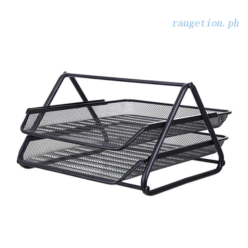 RAN Metal Mesh 2 Tier Document Letter Tray Desk Organizer File ...