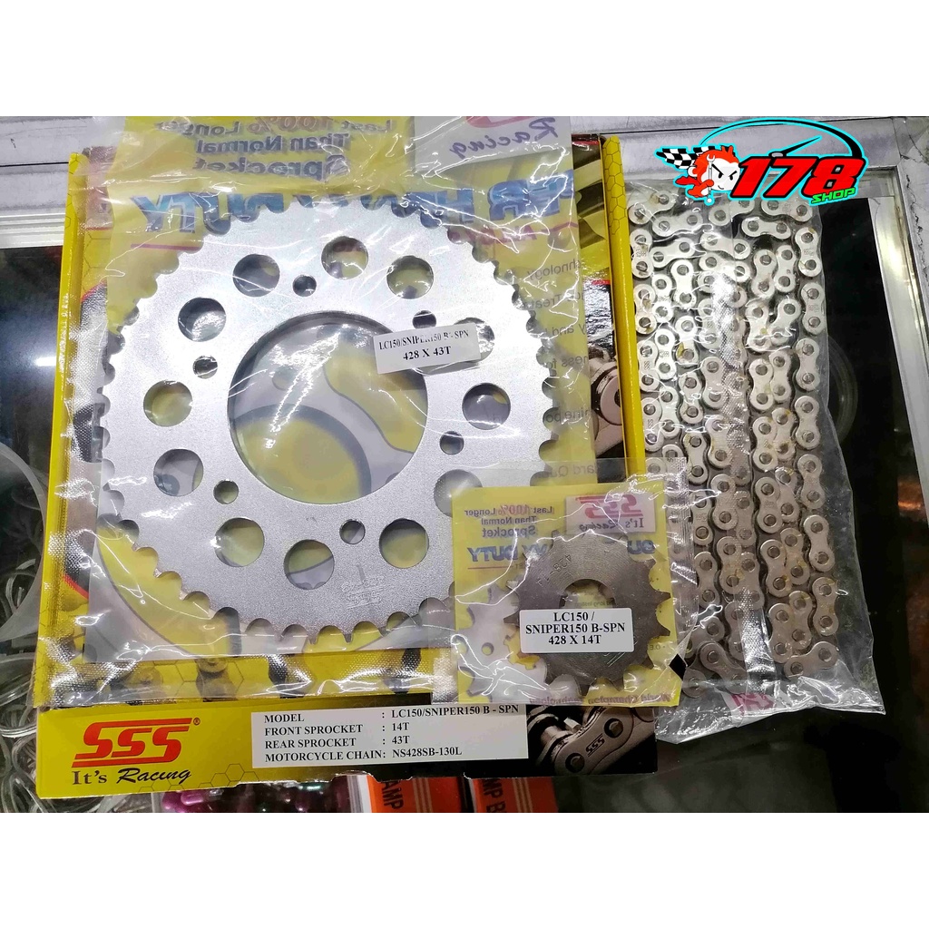 SSS chain set steel silver sniper 150 use | Shopee Philippines