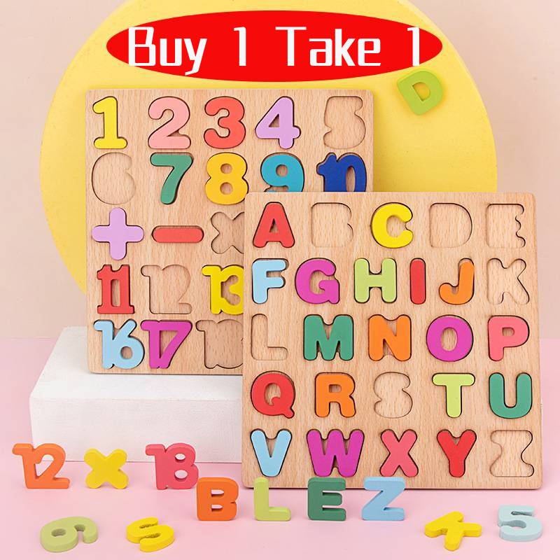 Buy 1 take Freebie Alphabet Digital Puzzle Toys for Kids Matching ...