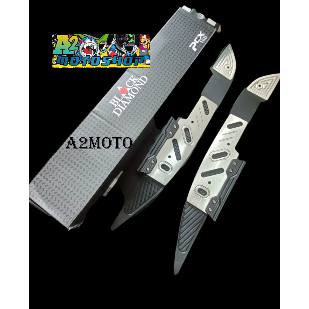 Honda PCX 160 Foot Matting w Slider Alloy Black Diamond Foot Board ...