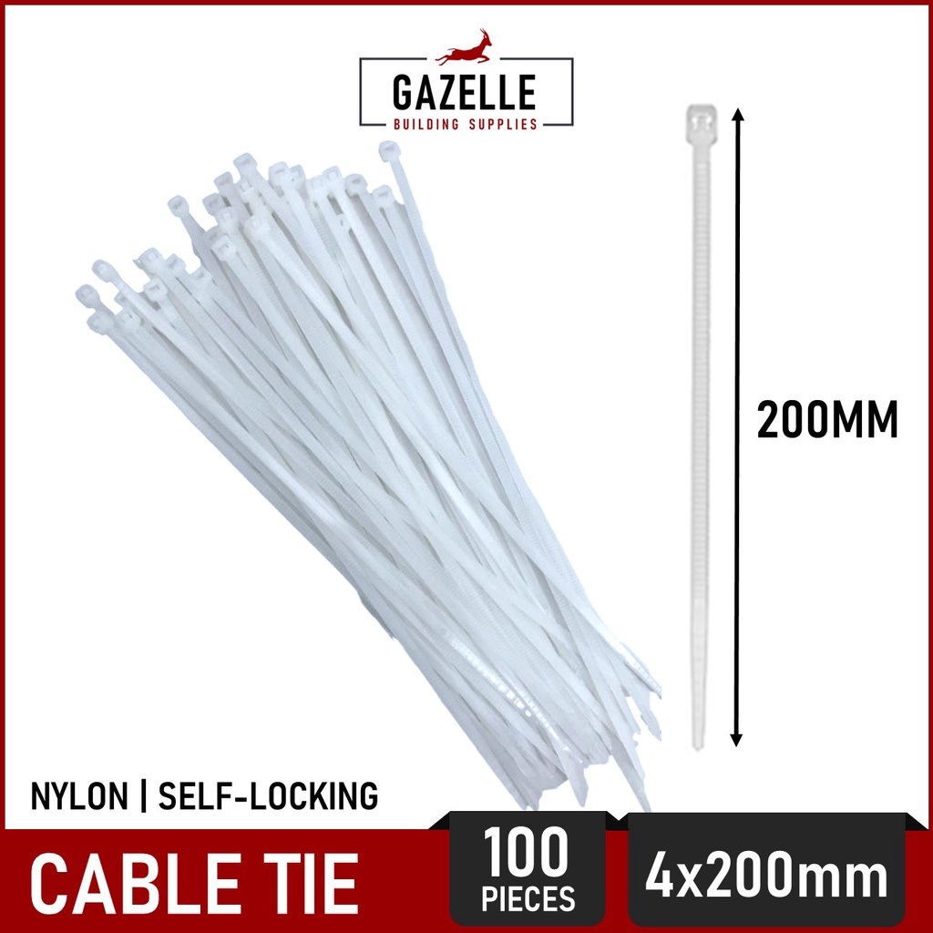 Nylon Self-Locking Cable Tie 100pcs Per Pack 4x200mm | Shopee Philippines