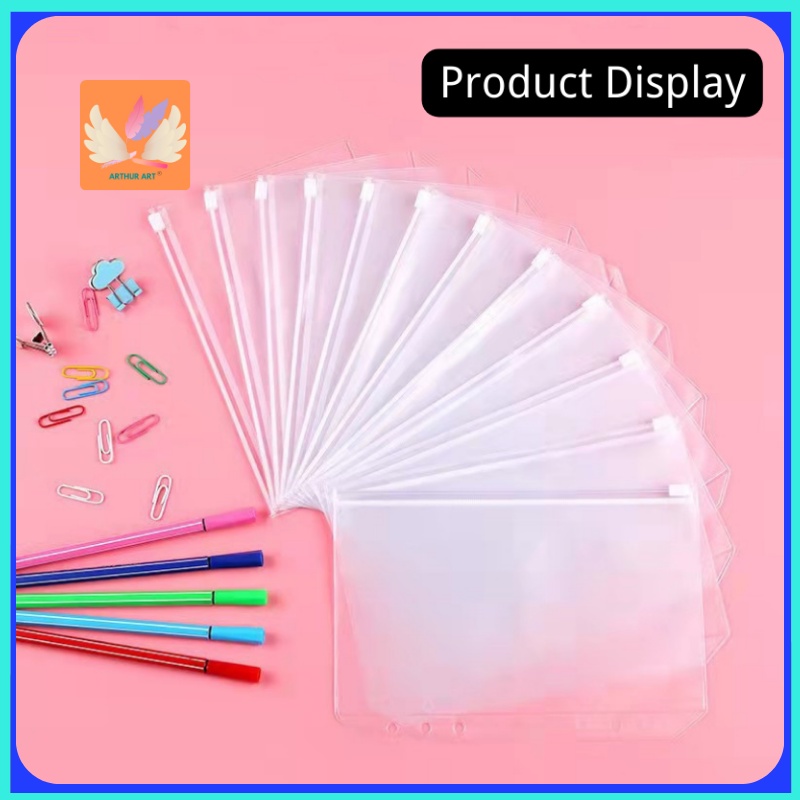 Transparent Binder Zipper Folders A5 A6 Binder Pockets Waterproof PVC ...