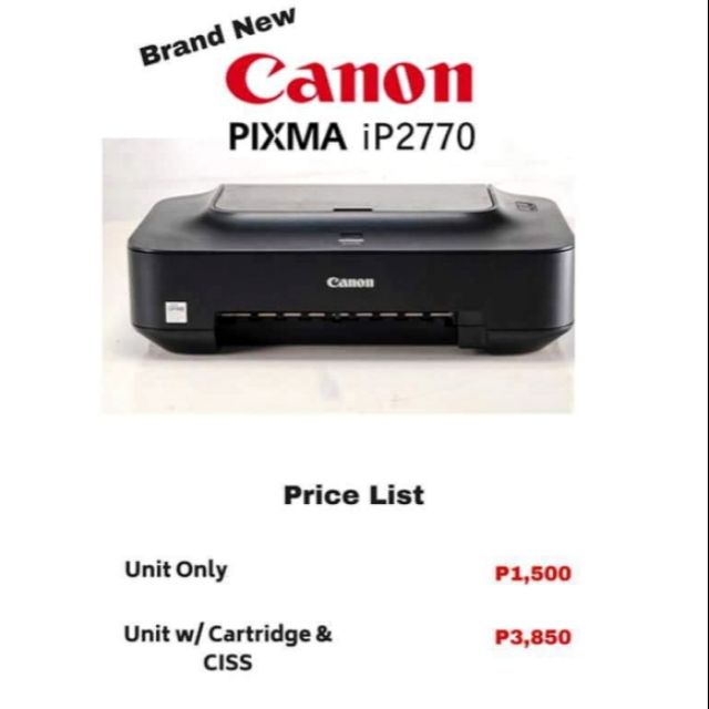 Canon Pixma IP2770 Printer Shopee Philippines