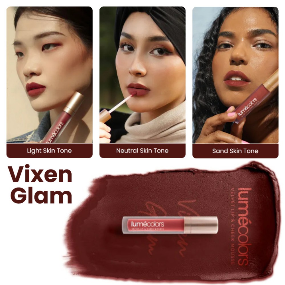Vixem Glam Velvet Lip Cheek Mousse Lumecolors Bali Original | Shopee ...