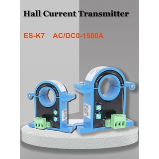 Hall Open Loop Current Signal Transducer DC Current Sensor 0-1500A Input 4-20mA 0-10V Output ...