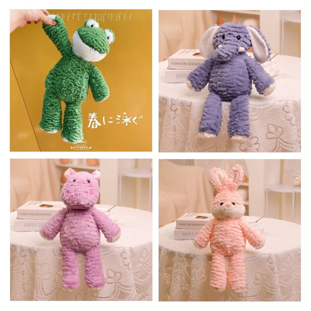 Long Legs Frog Rabbit Plush Toy Elephant Hippo Stuffed Doll Cute Furry ...
