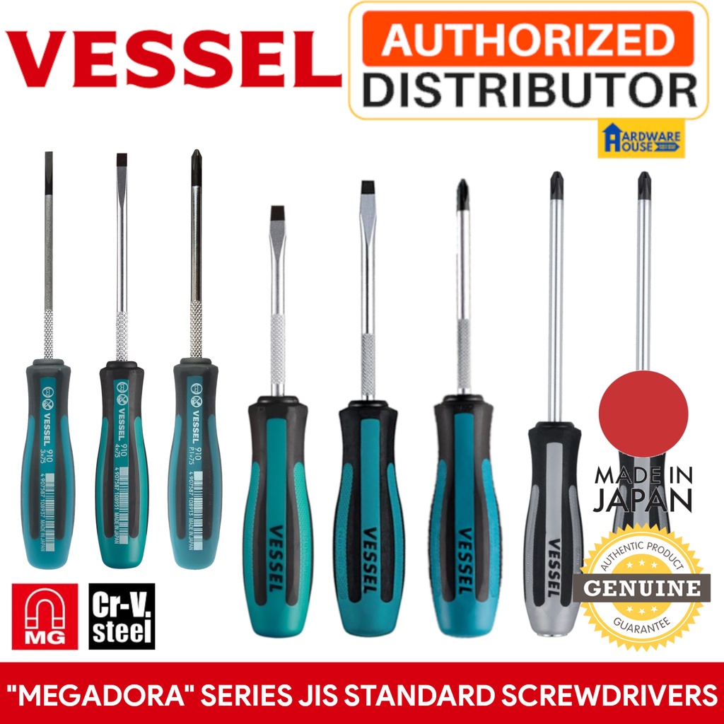 MADE IN JAPAN ORIGINAL Premium Screwdriver Screw Driver Flat Star Head ...