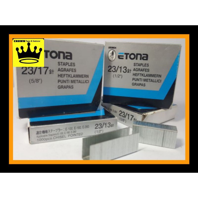 1box ETONA Staples 23/17 (5/8") / 23/13 (1/2") 23/8 (5/6") | Shopee ...