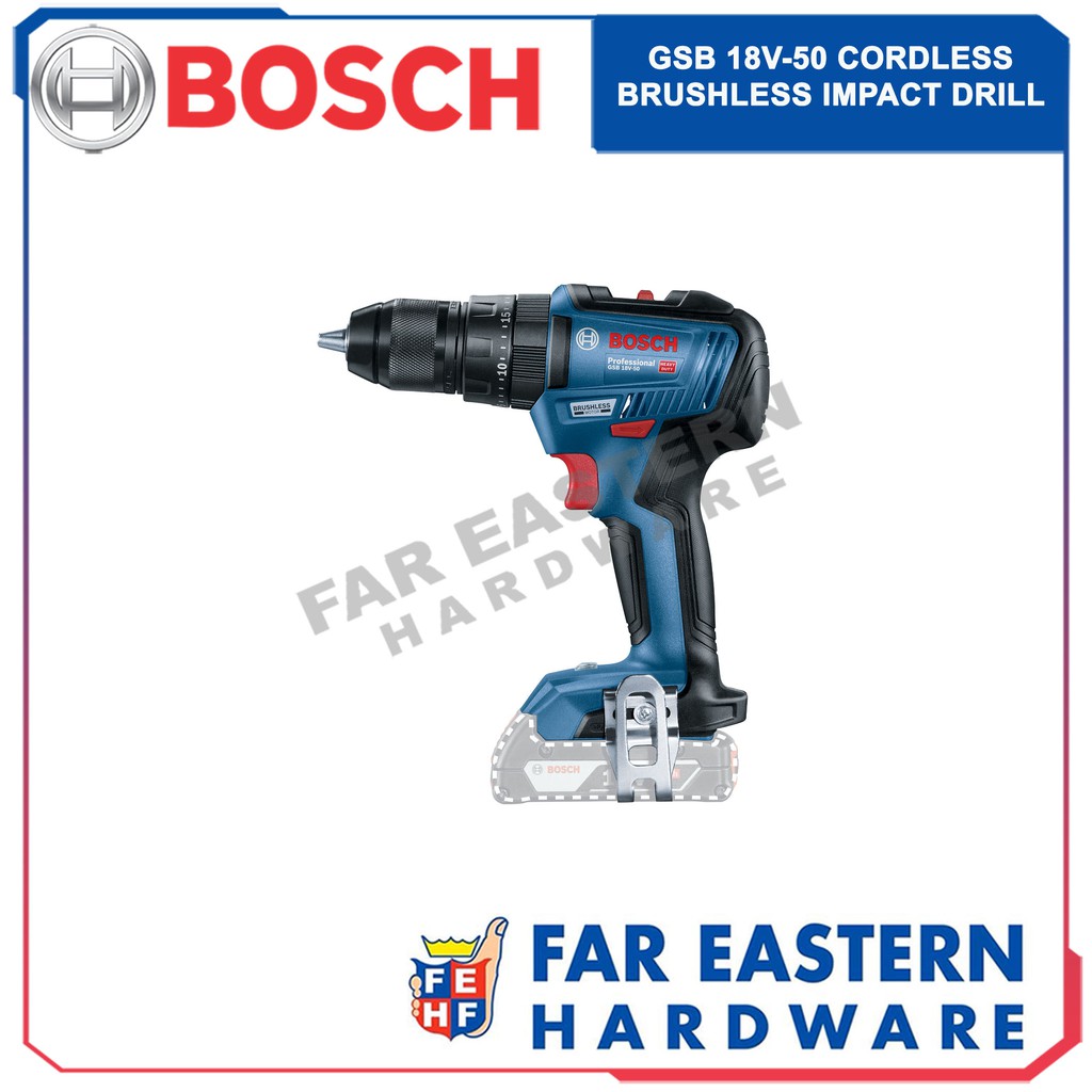 BOSCH GSB 18V-50 Cordless Brushless Impact Hammer Drill (Baretool) RBPT18 | Shopee Philippines