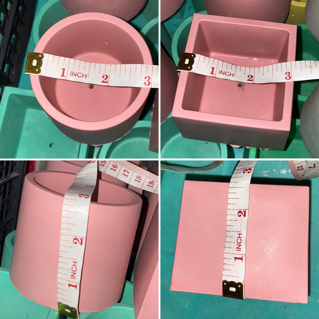 Medium Minimalist Round and Square Colored pots for cactus, succulents ...