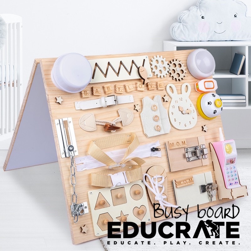 educratePH XL Sensory Busy Board for toddler / wooden busy board ...