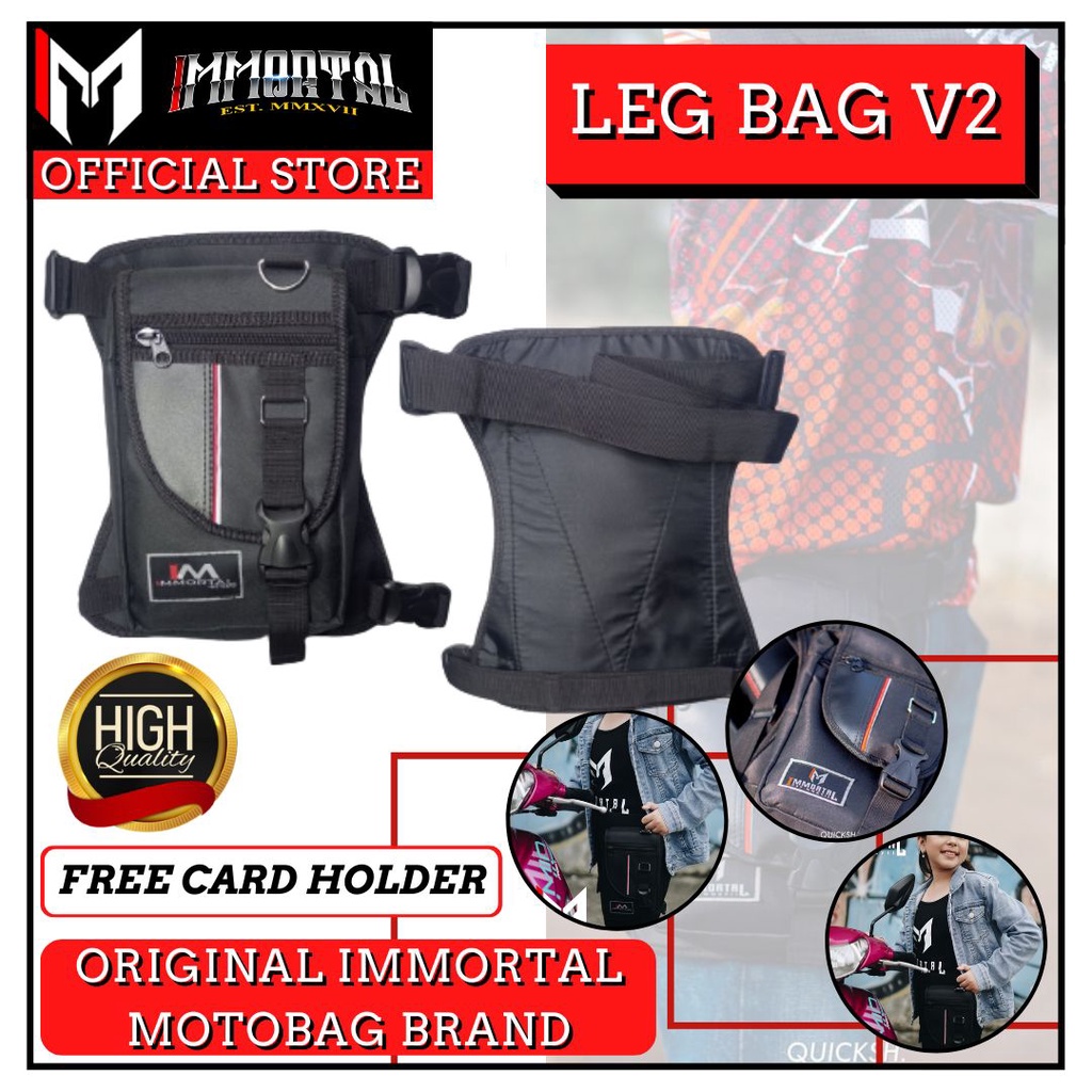 Immortal Motobag Leg Bag v2 with Free Card Holder | with free immortal ...