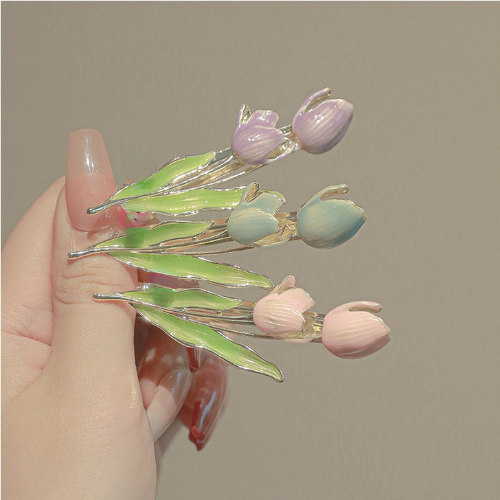 Mini Cute Tulip Hairpin Headwear Ins hairclip Hairpin Metal Clip for ...