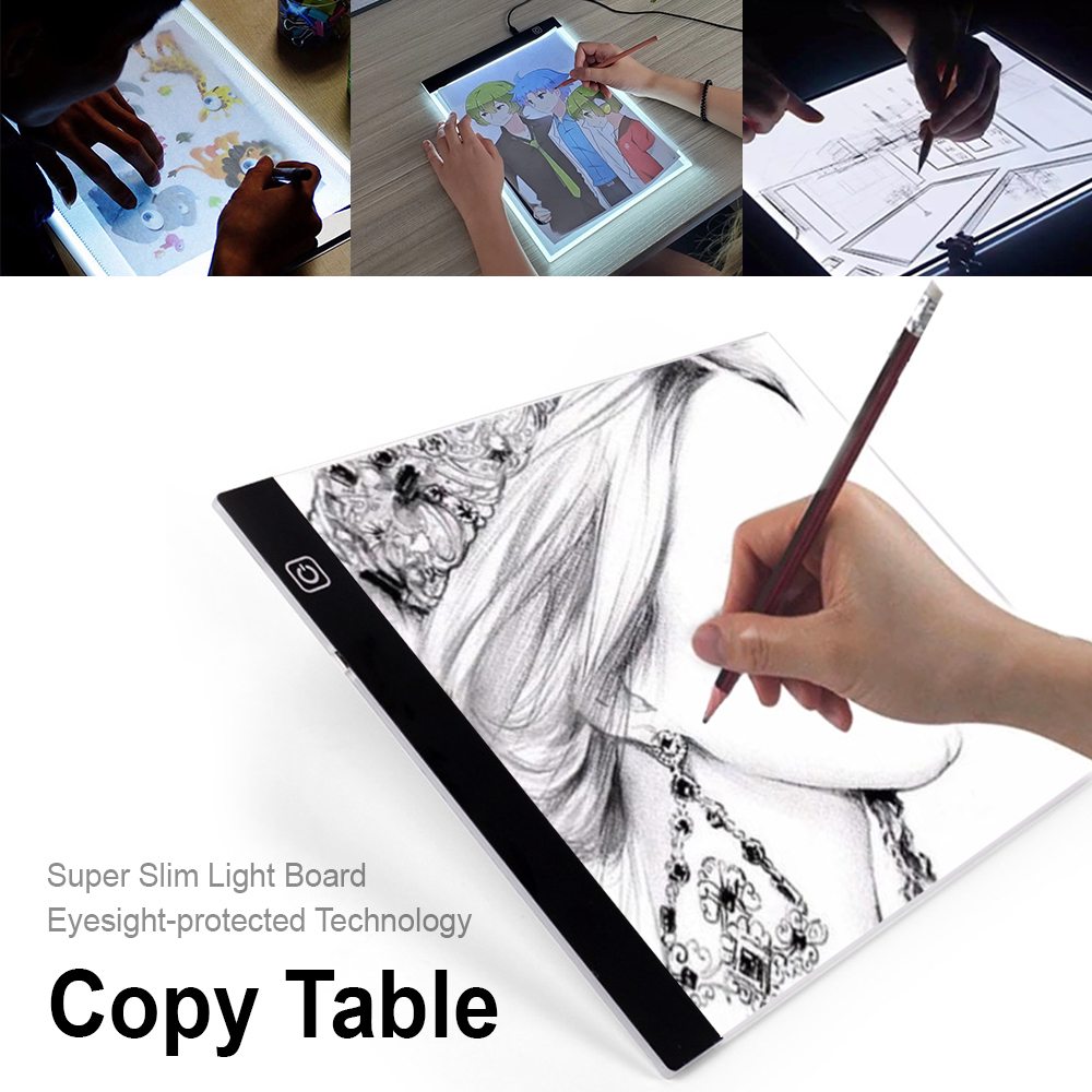 A4 LED Artist Thin Art Stencil Drawing Board Light Box Tracing Table ...