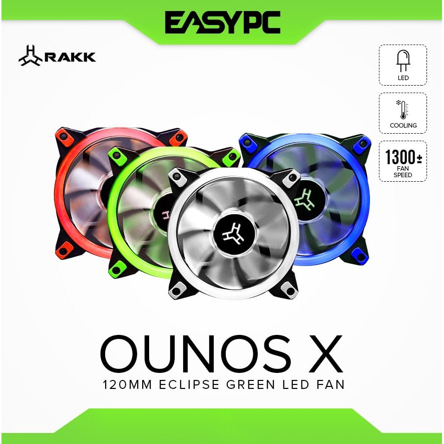 Rakk Ounos X 120mm Eclipse Led Fan, Rakk Gears 1300 RPM Chassis Fan ...