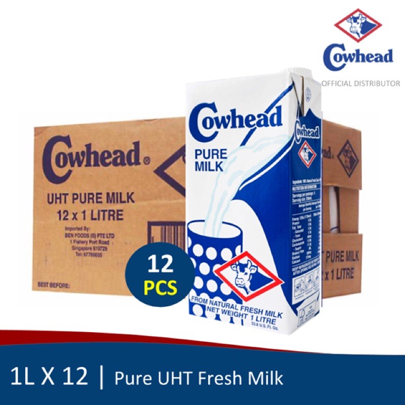 Cowhead Fresh Pure Milk 1L ( Case of 12) [Cowhead - Fresh Milk - UHT ... Cowhead Fresh Pure Milk 1L ( Case of 12) [Cowhead - Fresh Milk - UHT ...