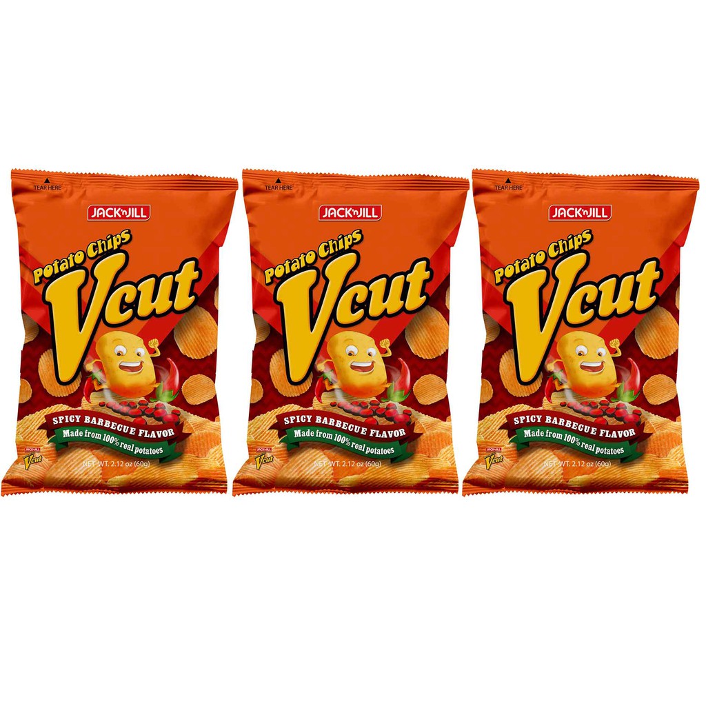 V-Cut Spicy Bbq 60G X 3 Packs | Shopee Philippines
