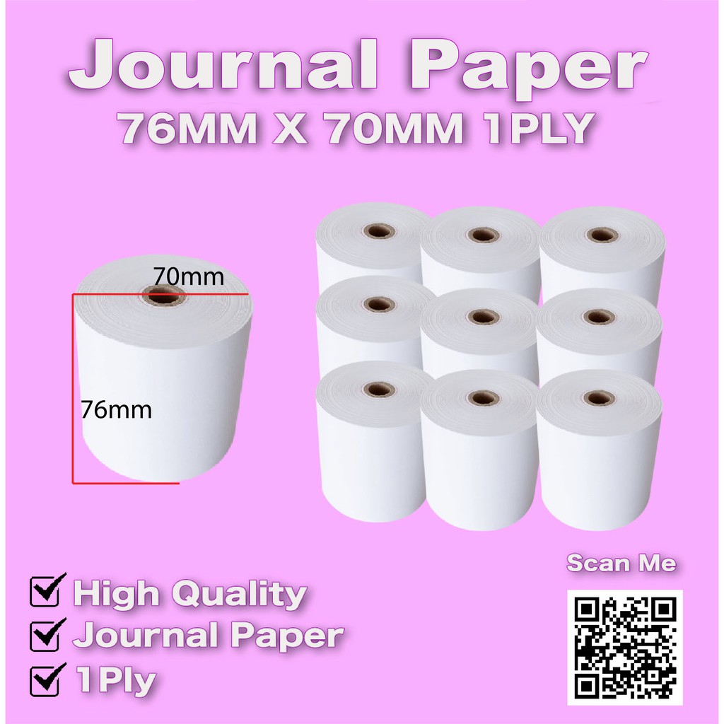 76mm x 70mm POS Journal Receipt Paper 1ply -50 pcs | Shopee Philippines