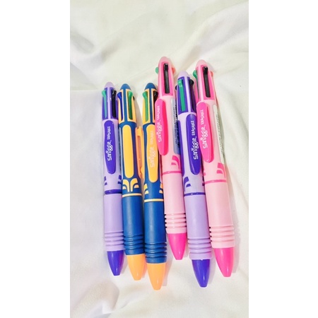 Smiggle Erasable Pen- Pick-me Quad Ballpen (purple, pink, orange, blue ...