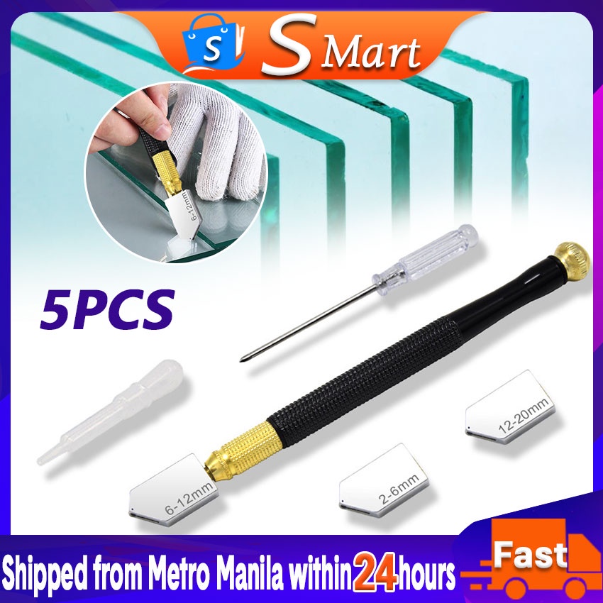 5pcs 6 12mm Single Diamond Glass Cutter Portable Sharp Knife Glass