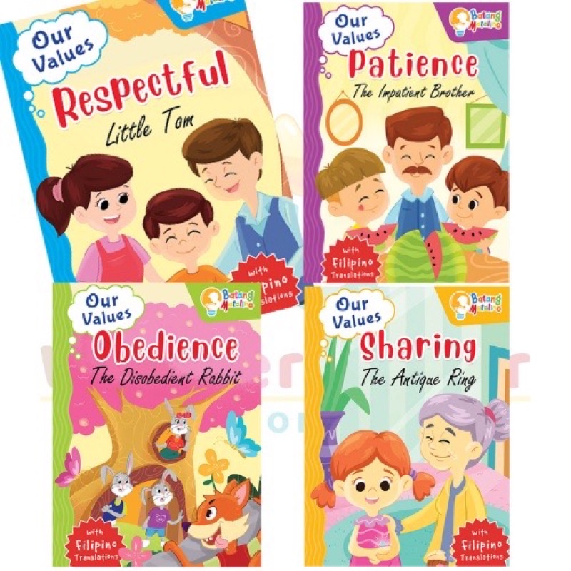 Our Values English Tagalog Story Book Collection Set of 4 -Sharing ...