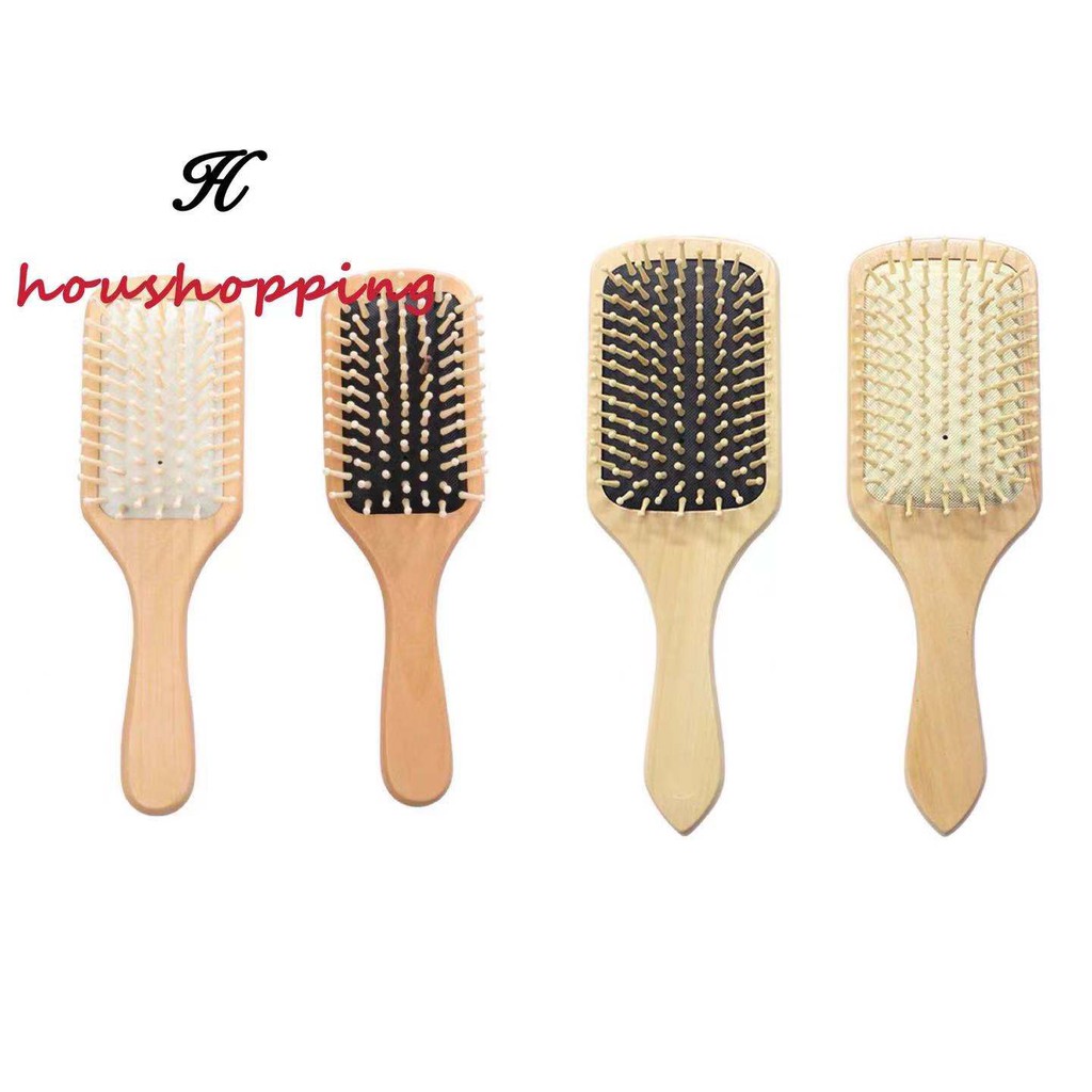 Plain Wooden Hair Brush Paddle Brush (Random color) | Shopee Philippines