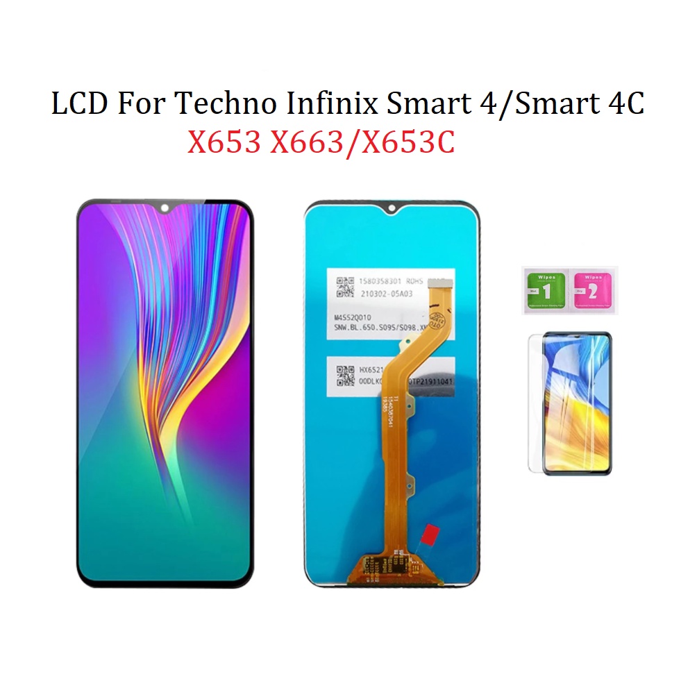 LCD For Techno Infinix Smart 4 X653 X653C LCD Display with Touch Screen Glass Panel Monitor ...