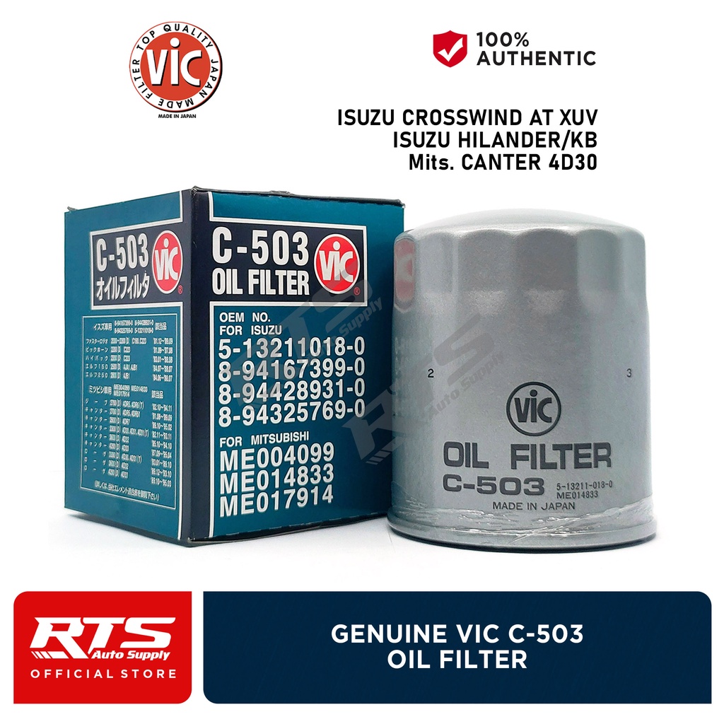 VIC Oil Filter C-503 for Isuzu Crosswind Hilander Canter 4d30 ( C503 ...