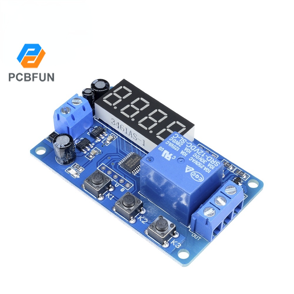 Pcbfun New Dc 12V Led Display Digital Delay Relay Timer Control Switch Module Plc Automation ...