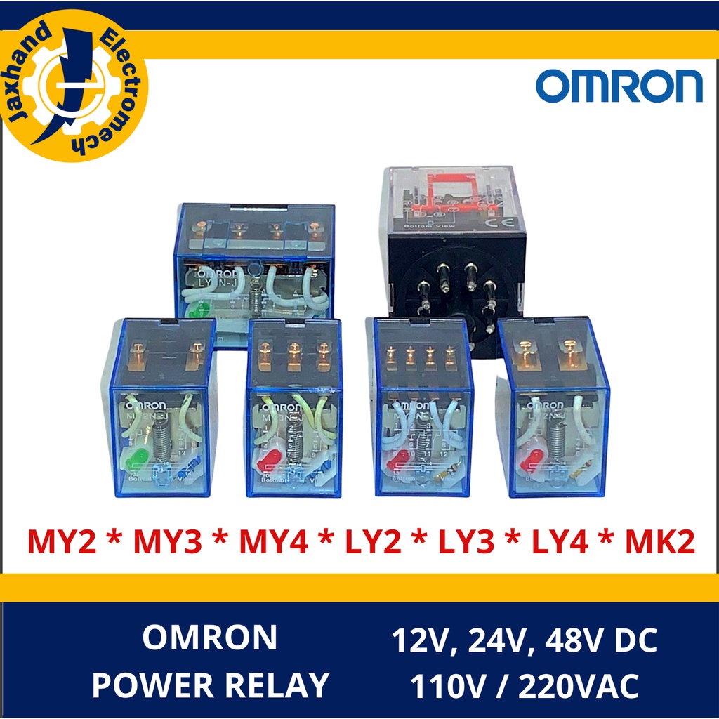 Omron Power Relay MY, LY, MK2 Series - 12V, 24V, 48V, 110V, 220V WITH ...