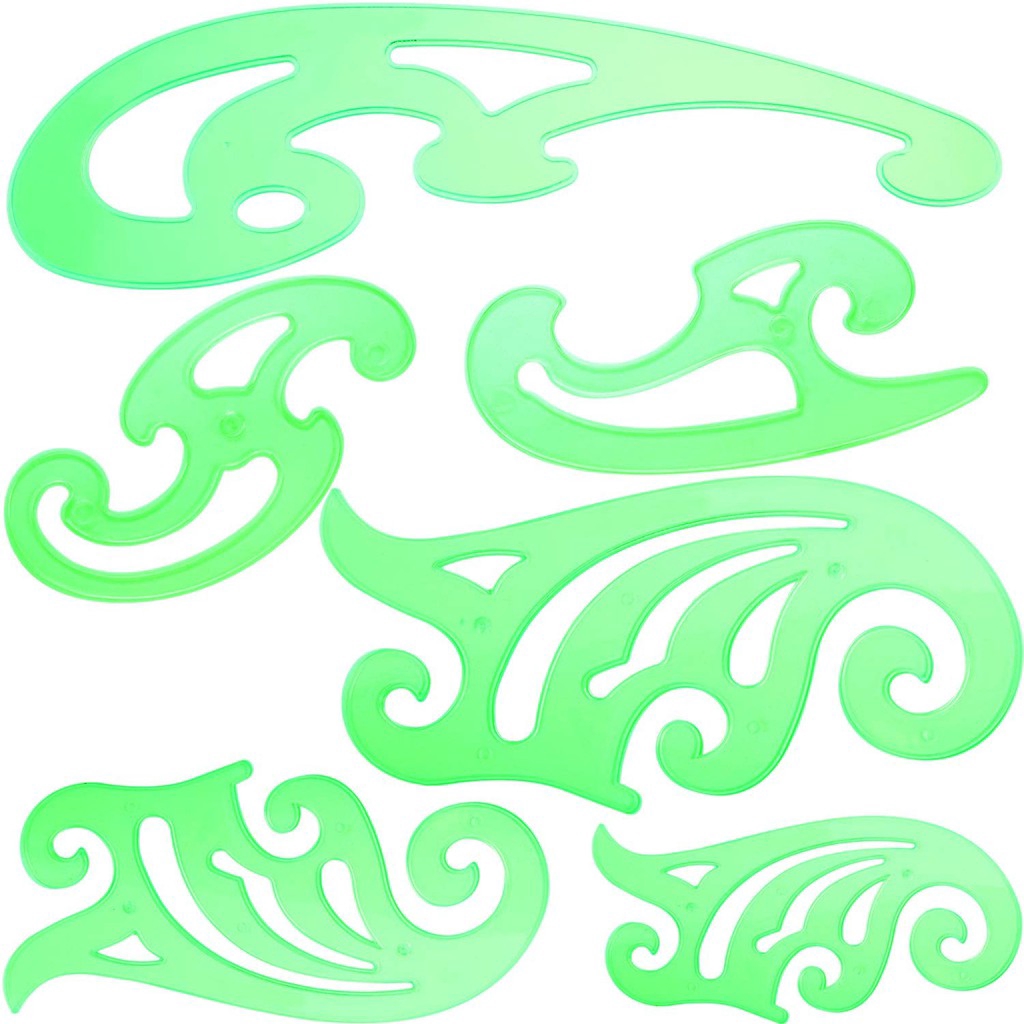 6 Pieces Plastic French Curve Ruler Multi-Function Comic Template Tool ...