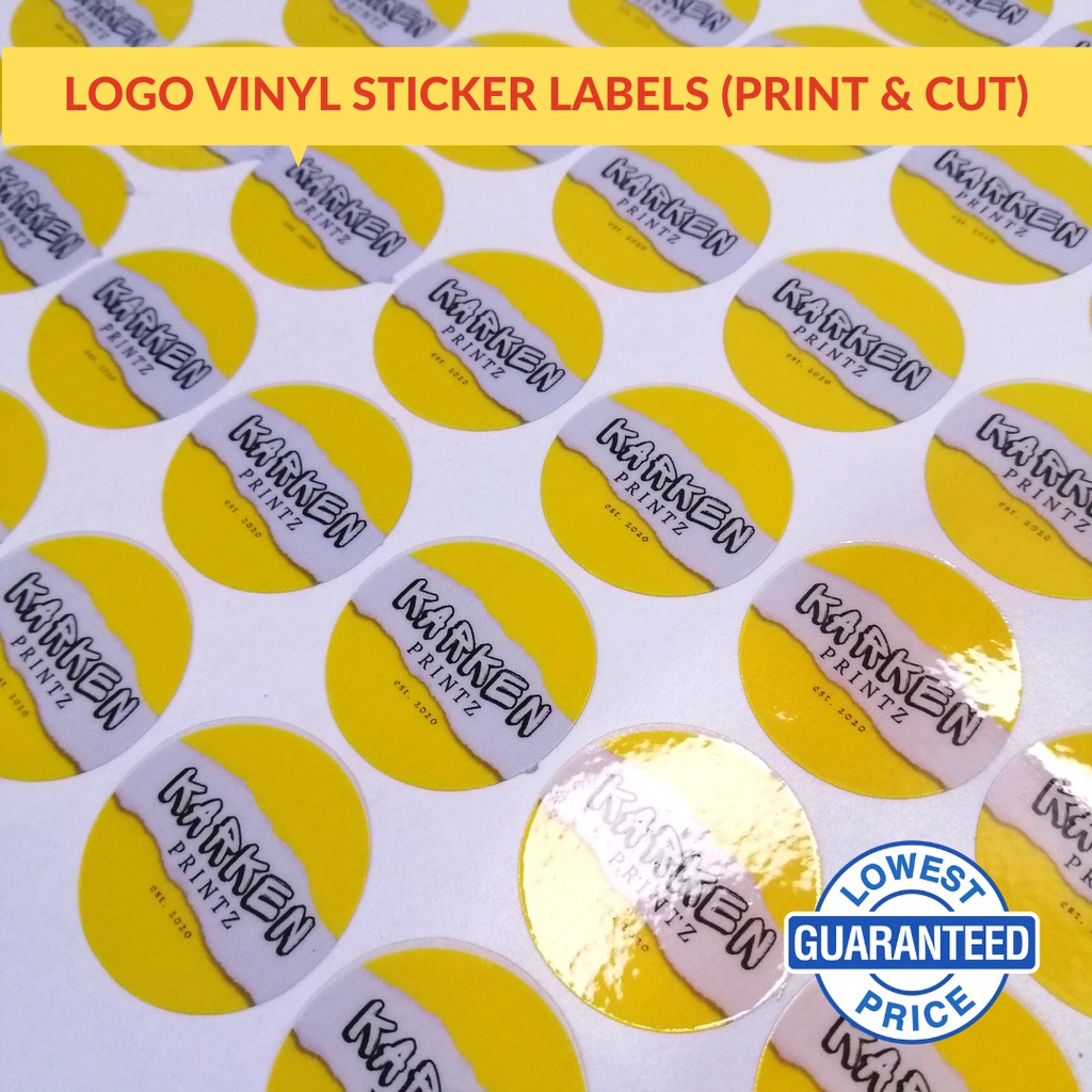 *PRINT&CUT*LOGO STICKER/PRODUCT LABEL VINYL STICKERS-A4 SHEET-KISS CUT ...