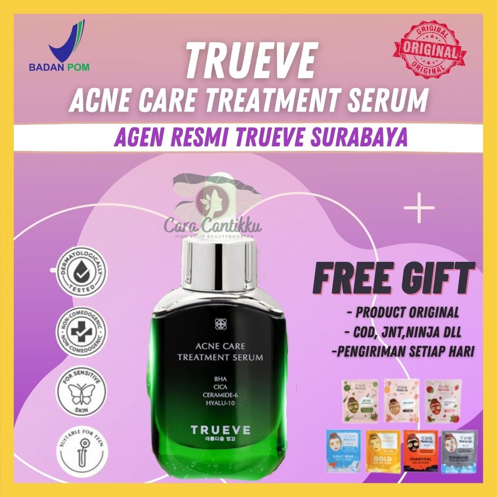 Trueve BHA & CICA ACNE SERUM 30ml ACNE ORIGINAL BPOM SURABAYA SERUM ...