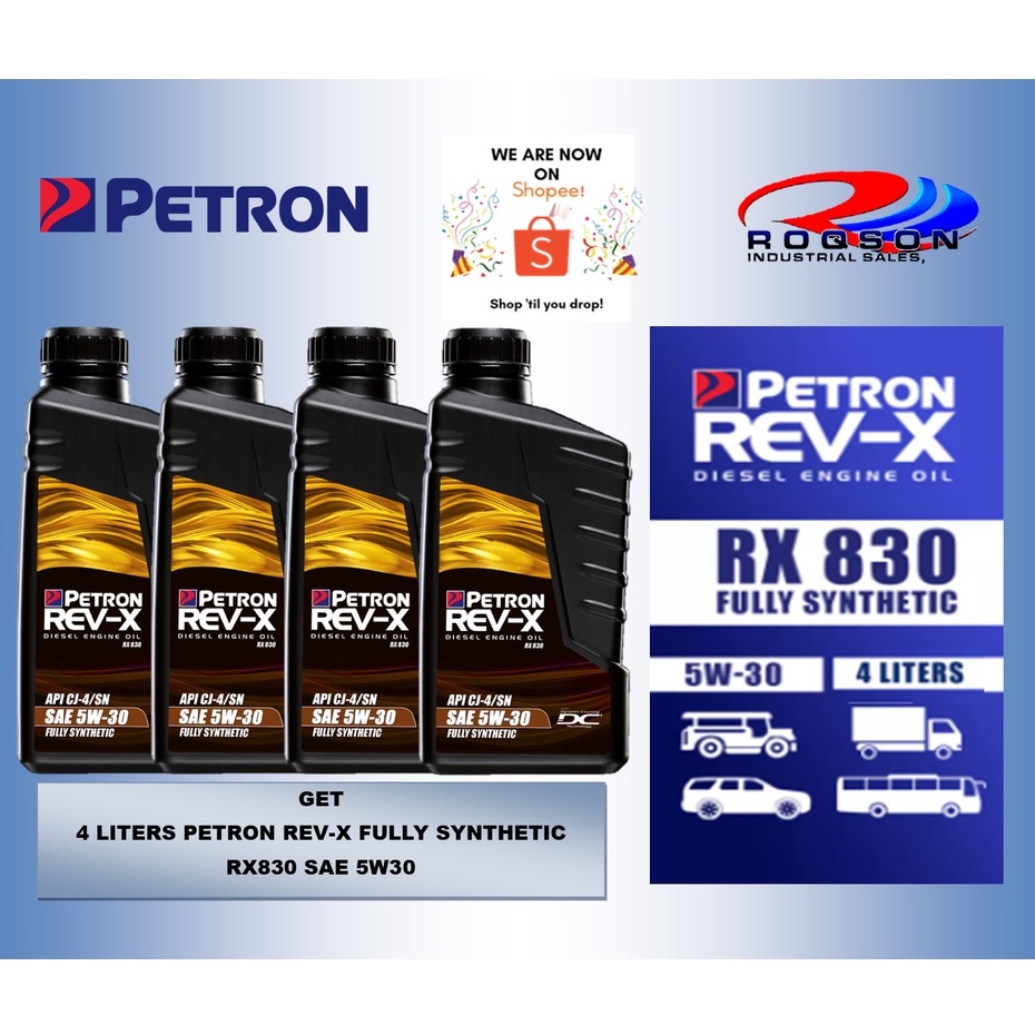 Petron Rev X Full Synthetic RX830 SAE 5W-30 (4 Liters) | Shopee Philippines