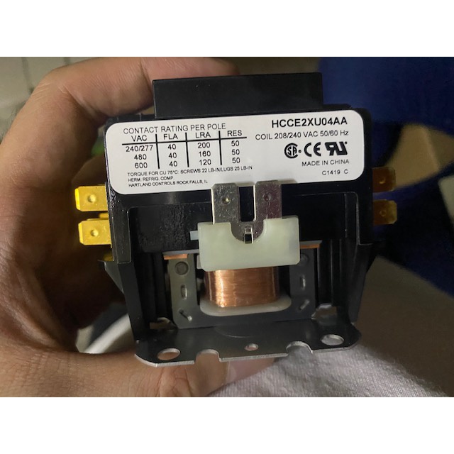 Magnetic Contactor Coil 208-240 Volts / 2 Pole - 40 FLA - 50 Amp for ...