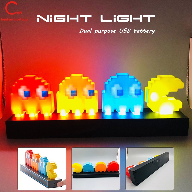 Pixel Pac-Man Light Decor Sound Control Music Rhythm Color Changing ...