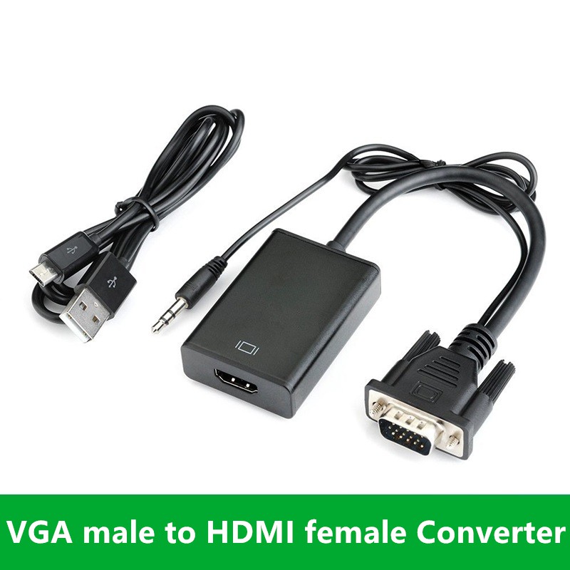 1080P VGA Male To HDMI Female With Audio Video Converter VGA To HDMI ...