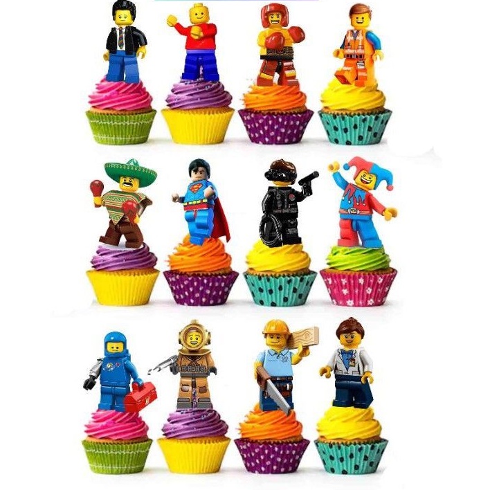 Lego cupcake topper 12pcs. | Shopee Philippines