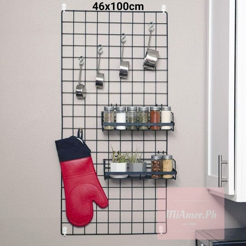 [BLACK] GRIDWALL PANEL | WIRE MESH | WALL DECOR (46x100cm) | Shopee ...