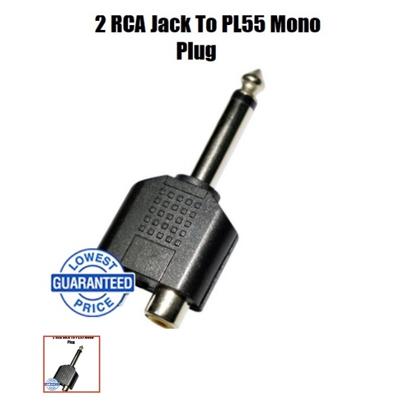 2 RCA Jack To PL55 Mono Plug | Shopee Philippines