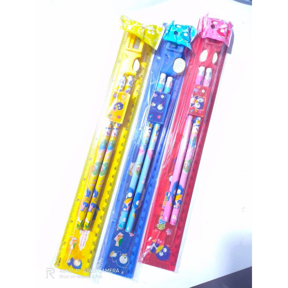 4in1 4by30cm Stationery with Pencil Ruler Eraser Pencil Sharpener ...