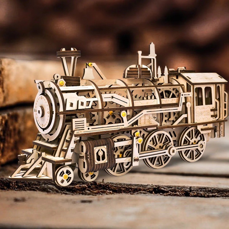ROKR Locomotive LK701 Mechanical Wooden Train Kit | Shopee Philippines