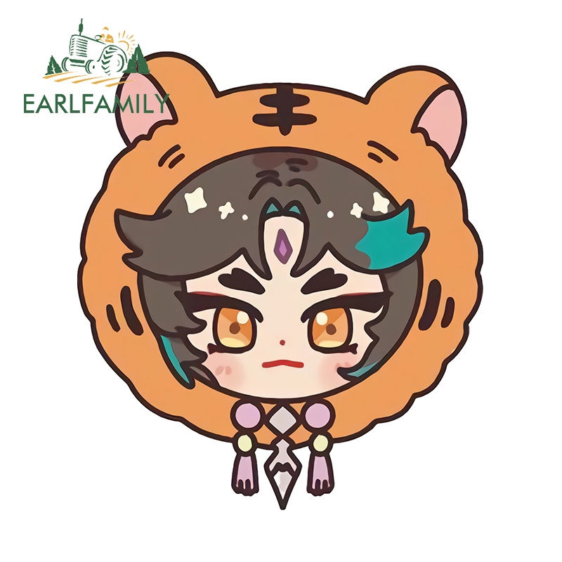 EARLFAMILY 13cm x 11.5cm Genshin Impact Xiao Car Stickers Cartoon ...