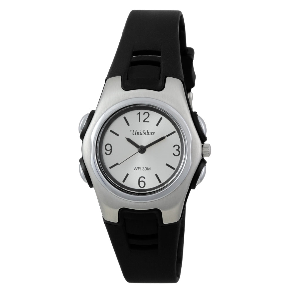 UniSilver TIME Women's Black Analog Rubber Watch KW2218-2101 | Shopee ...